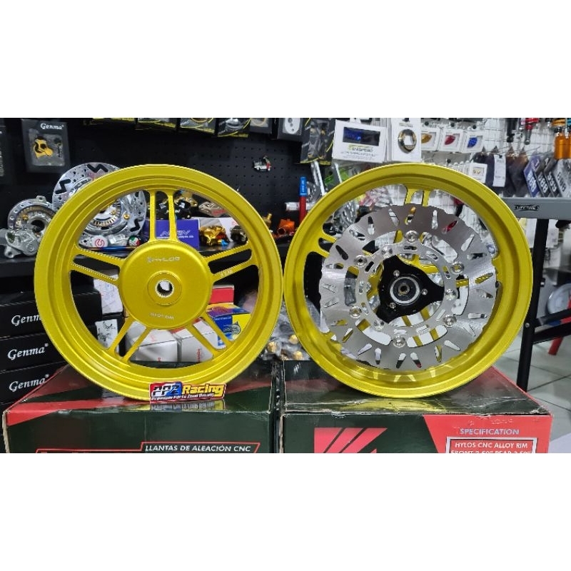 HYLOS MAGS SET (FRONT-2.50/REAR-3.50-14) - AEROX V1/V2 (DISC NOT ...