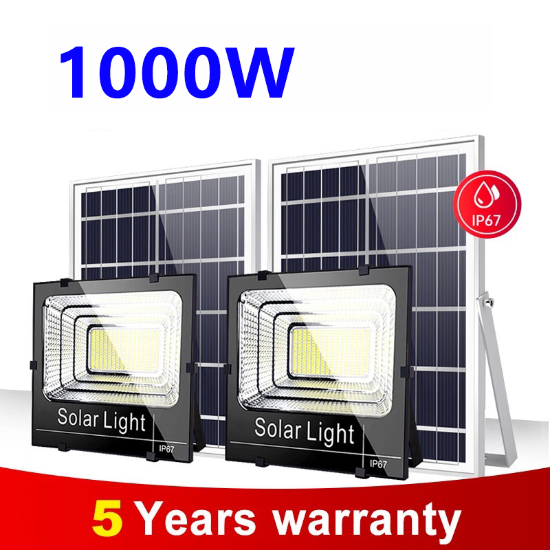 1000W Solar Led Lights Outdoor Flood Light Street Lamp Waterproof With ...