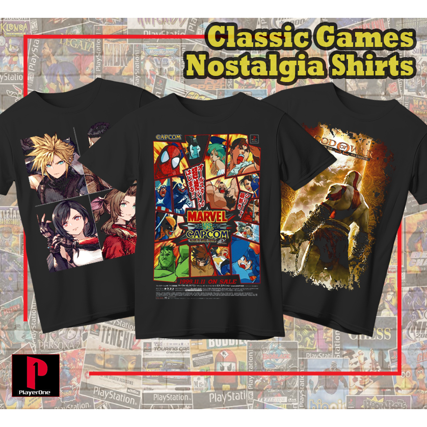 Classic Games Inspired Shirts | Asian Size | CVC Cotton | PlayStation ...