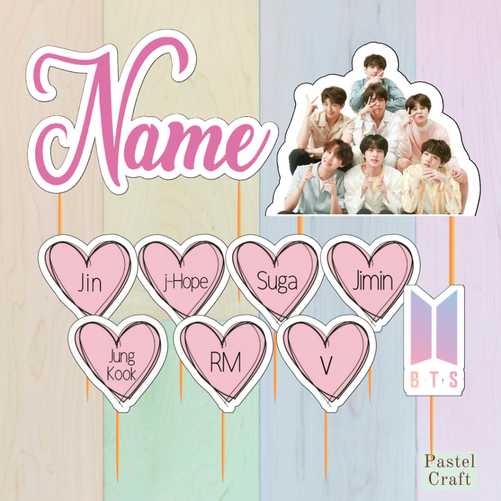 BTS Customized Cake Topper for Birthday Party / Events / Celebrations ...