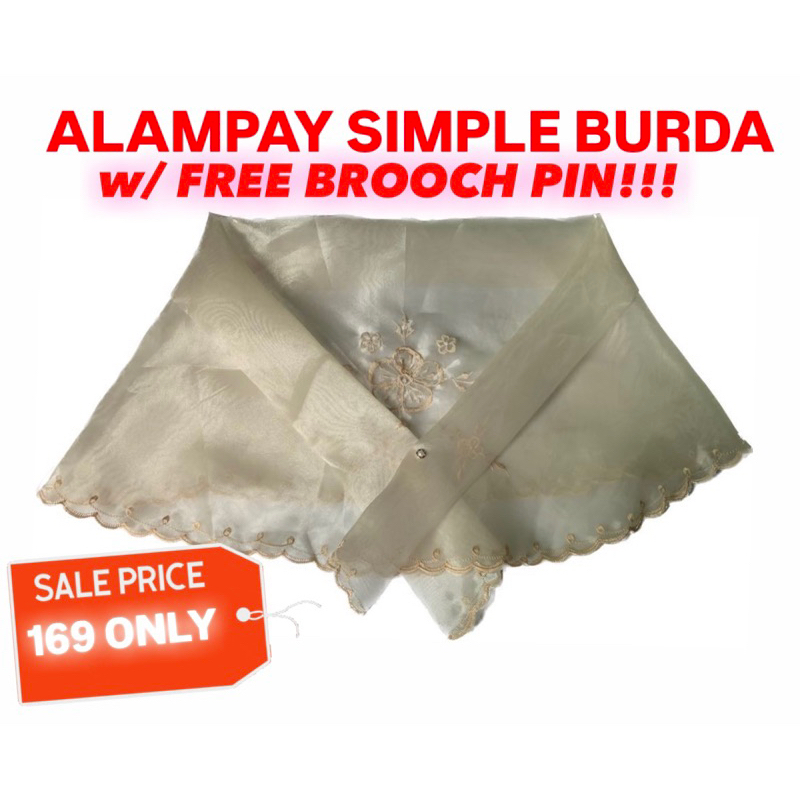 ALAMPAY SIMPLE EMBROIDERY w/ FREE PIN FILIPINIANA SHAWL FOR ADULT ...
