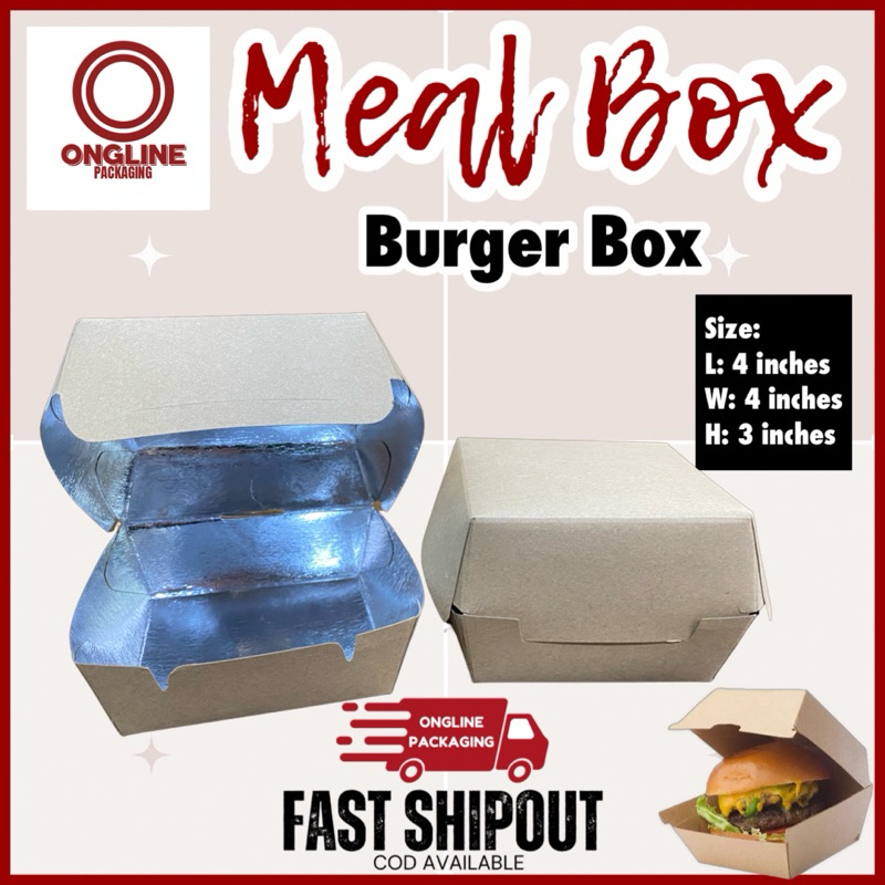100 pcs. | Burger Box | Mealbox | Take Out Box | Shopee Malaysia