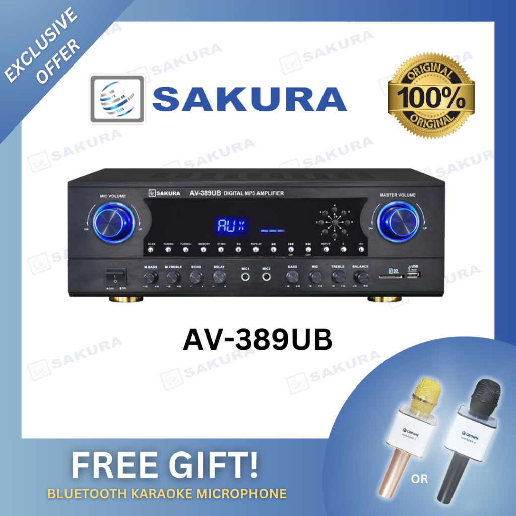 SAKURA AV 389UB / 5.1 CH DIGITAL AMPLIFIER AM/FM TUNER BLUETOOTH ...