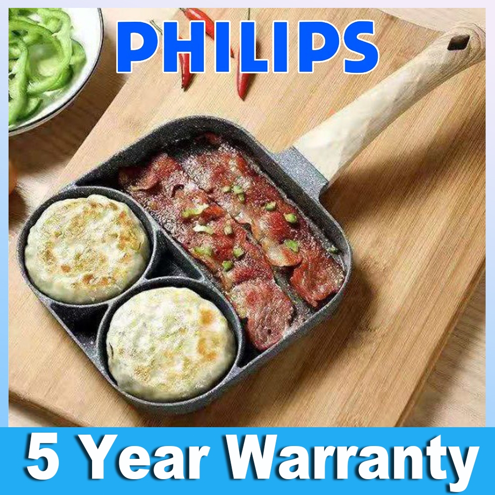 PHILIPS Omelet Pan 3 hole Non stick Steak Burger Eggs Ham PanCake Maker ...
