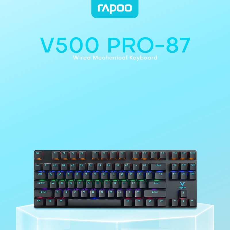 Rapoo V500PRO-87 [2023 VER.] Backlit Mechanical Gaming keyboard Dust and Water Resistance Mixed ...