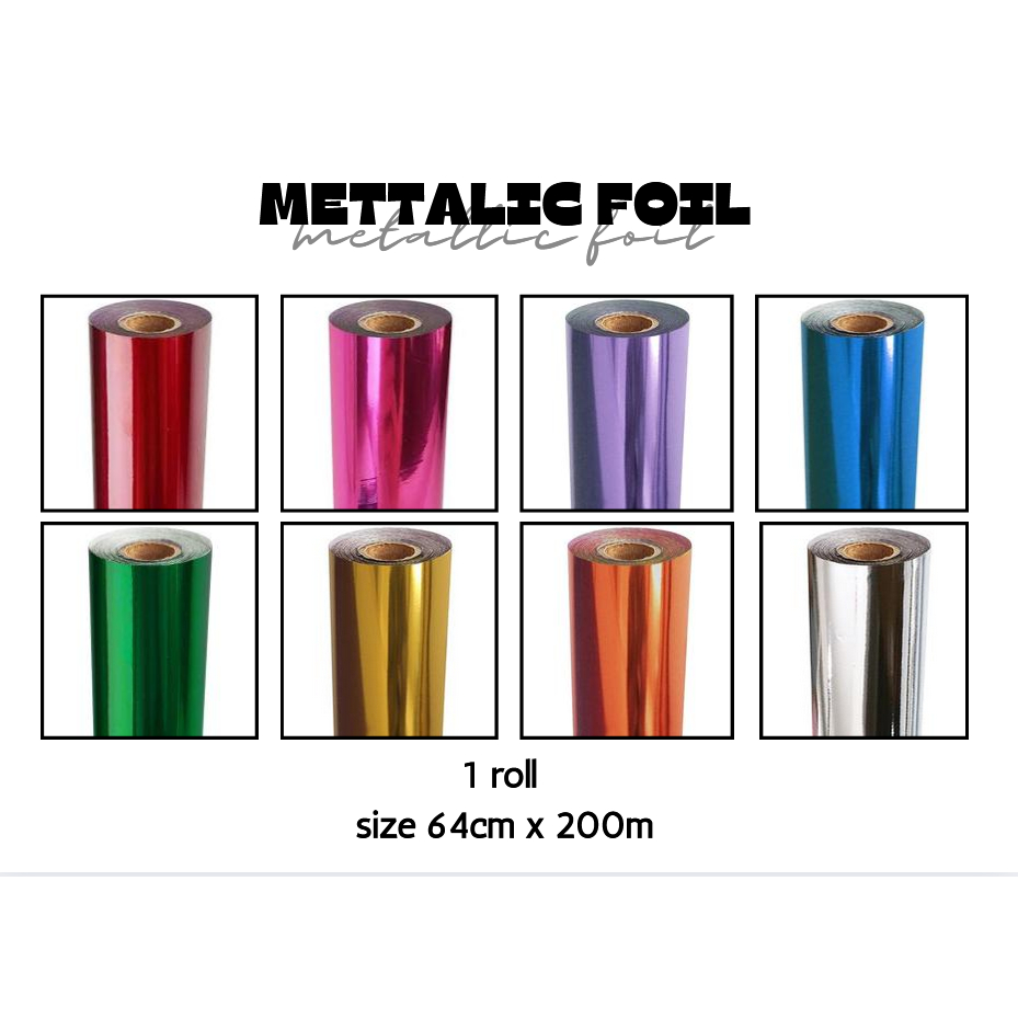 Metallic Foil - Glossy metallic foil sold per roll and ream (200m and ...