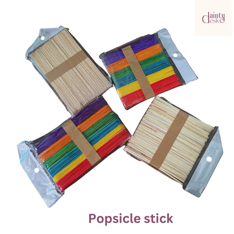 Popsicle stick plain and assorted color (50 pcs per pack) | Shopee Malaysia