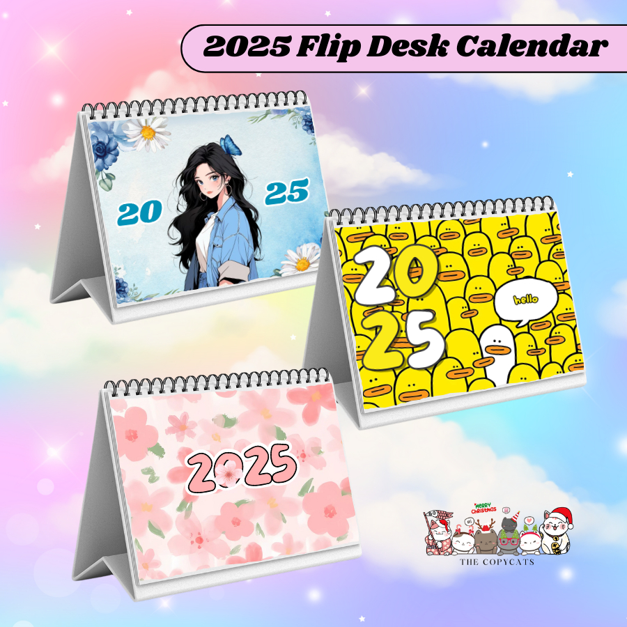 2025 CUTE AND AESTHETIC STANDING FLIP DESK CALENDAR SIZE A5 CUTE 2024 ...
