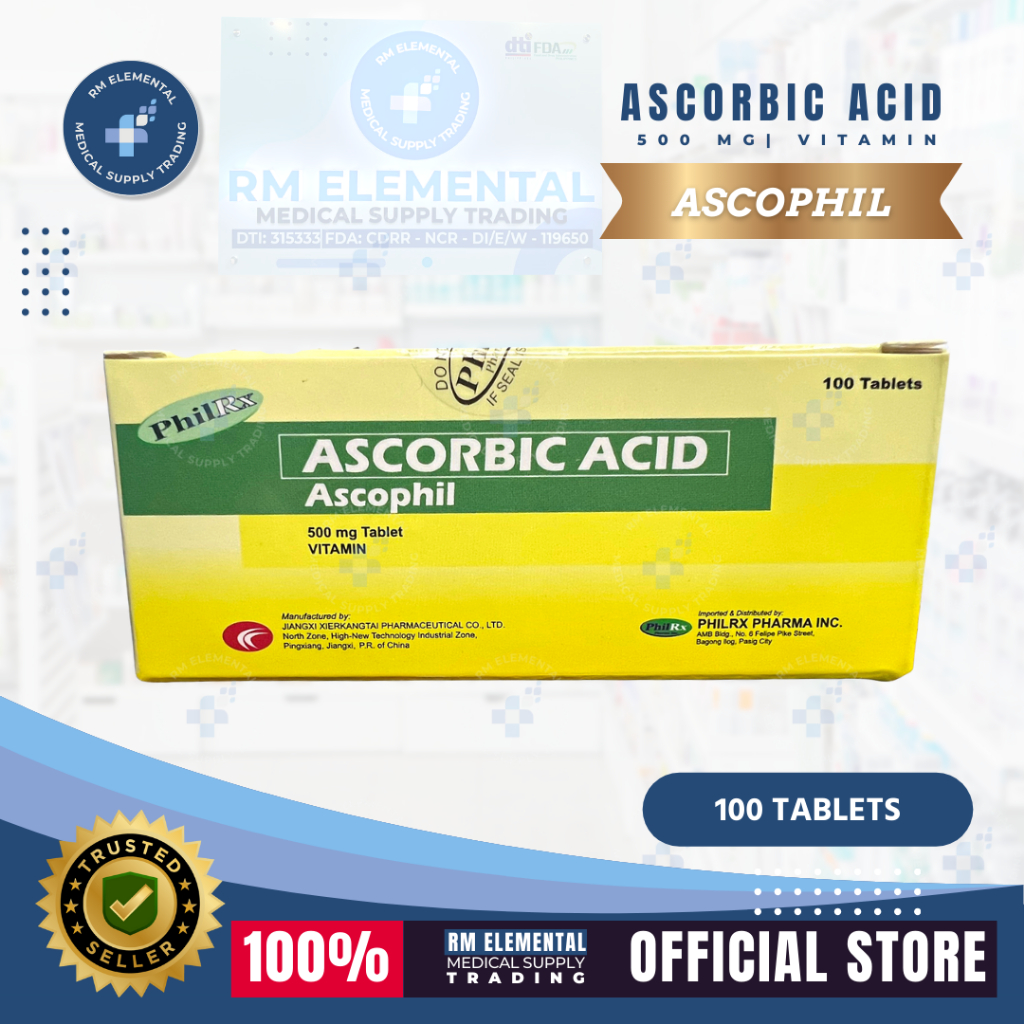 Ascophil ( Ascorbic Acid ) 500 mg VITAMINS-50, 100 Tablets | Shopee Malaysia