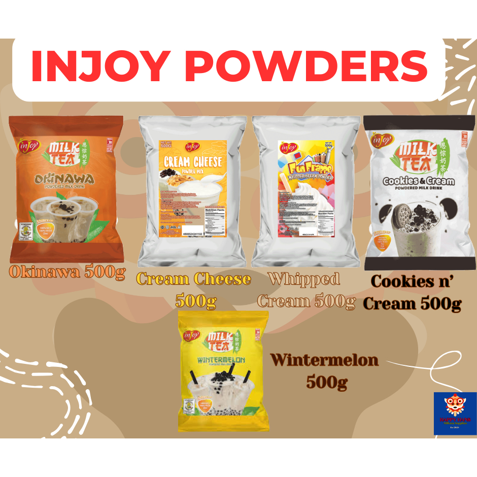 Injoy Powders (500g) Cookies n Cream, Whipped Cream, Okinawa, Cream ...