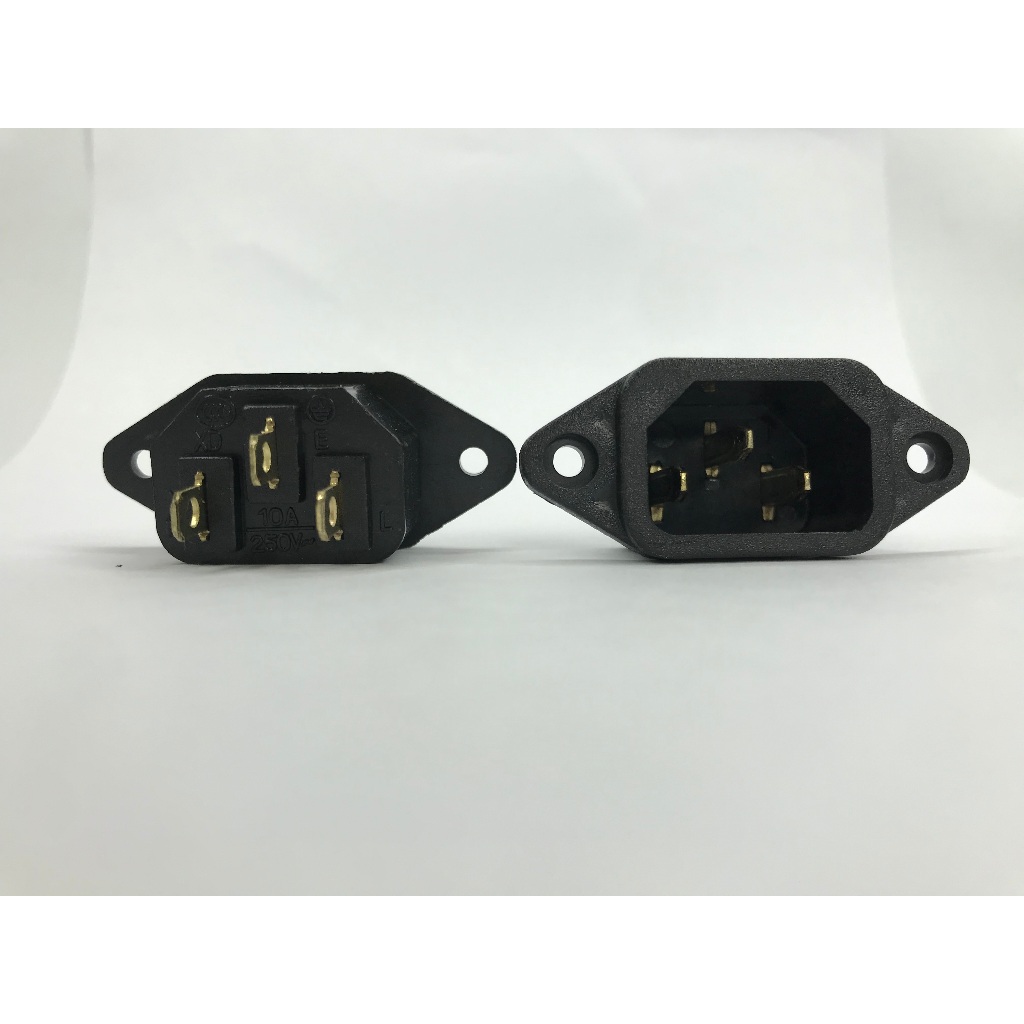 ONE PC AC POWER SOCKET 3-PINS, 250V 10A 2 HOLES, BEST FOR POWER SUPPLY ...