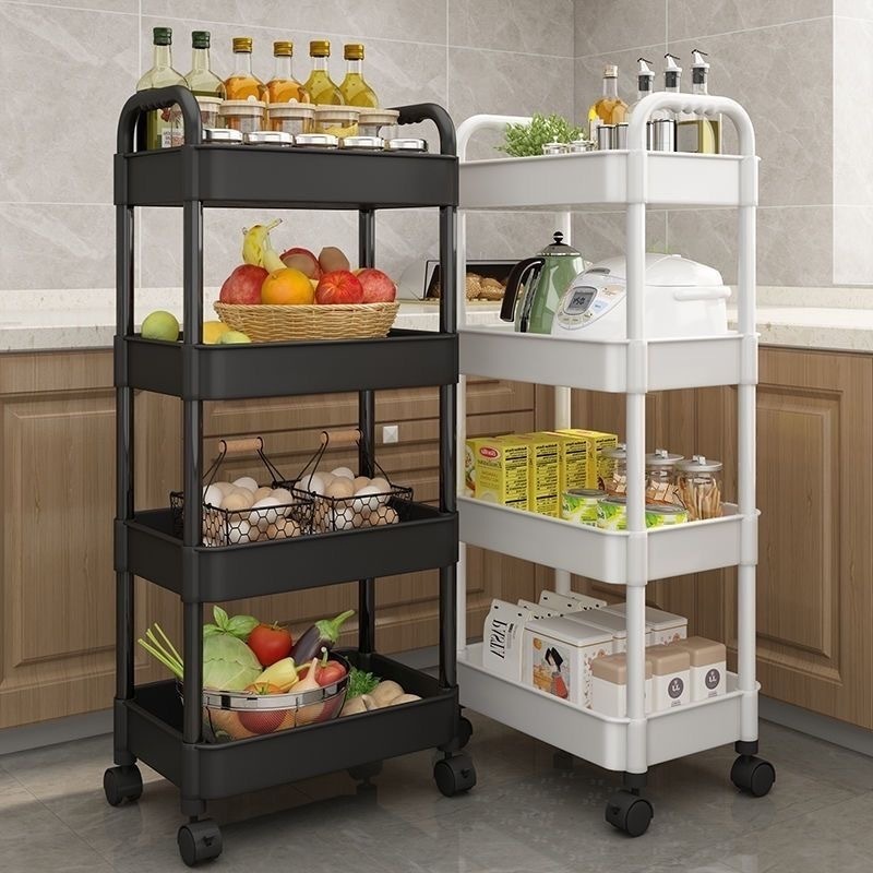 Multifunction Trolley Cart Organizer 3/4/5 Plastic Layer Storage Moving ...