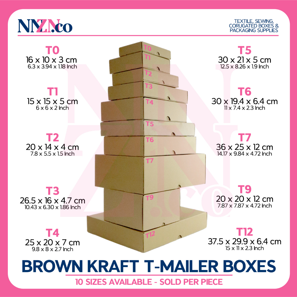 NNZN T-Mailer Box Brown Kraft Corrugated Mailer Box Shipping box Gift ...