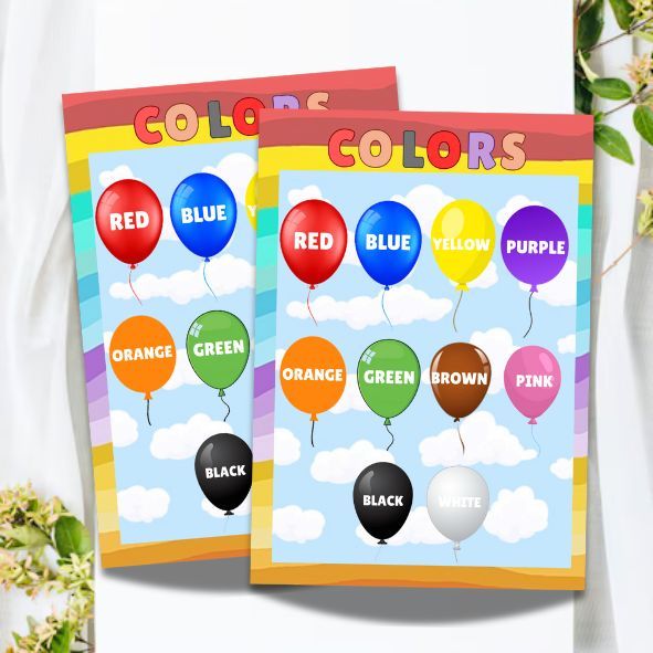 1 PC. LAMINATED CHARTS "COLORS" EDUCATIONAL CHART FOR KIDS (A4 SIZE ...