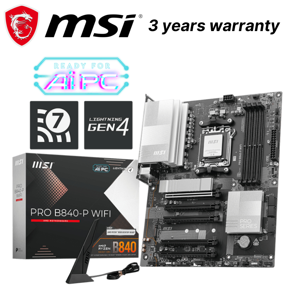 MSI Motherboard Pro B840-P Wifi ATX AM5 DDR5 | Shopee Malaysia