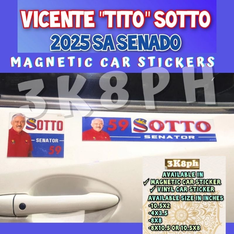 VICENTE "TITO" SOTTIO 2025 WATER PROOF MAGNETIC CAR STICKER and WATER ...