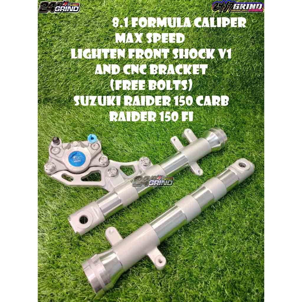 SUZUKI RAIDER 150 LIGHTEN FRONT SHOCK V1 W/ 8.1 FORMULA 2POT CALIPER ...