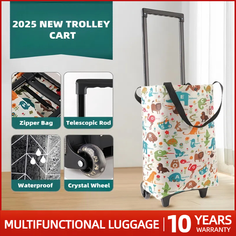 Trolley Bag Foldable Grocery Trolley Cart Grocery Bag Keep Warm And ...