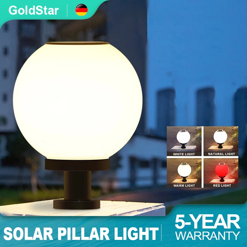 Gold Star Four-color Solar Led Pillar Light Solar Post Light Garden ...