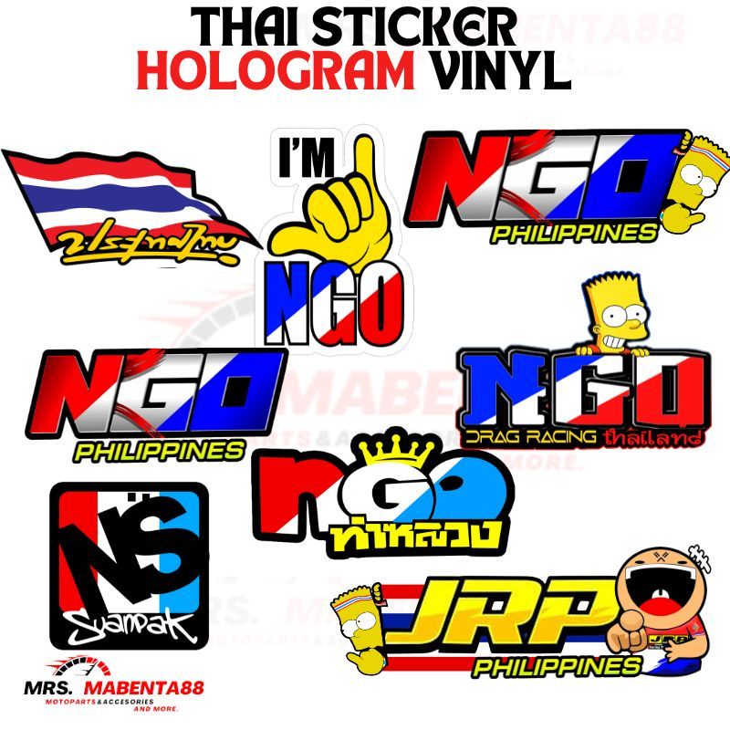 MOTORCYCLE LAMINATED VINYL HOLLOGRAM THAI DESIGN DECALS STICKER ...