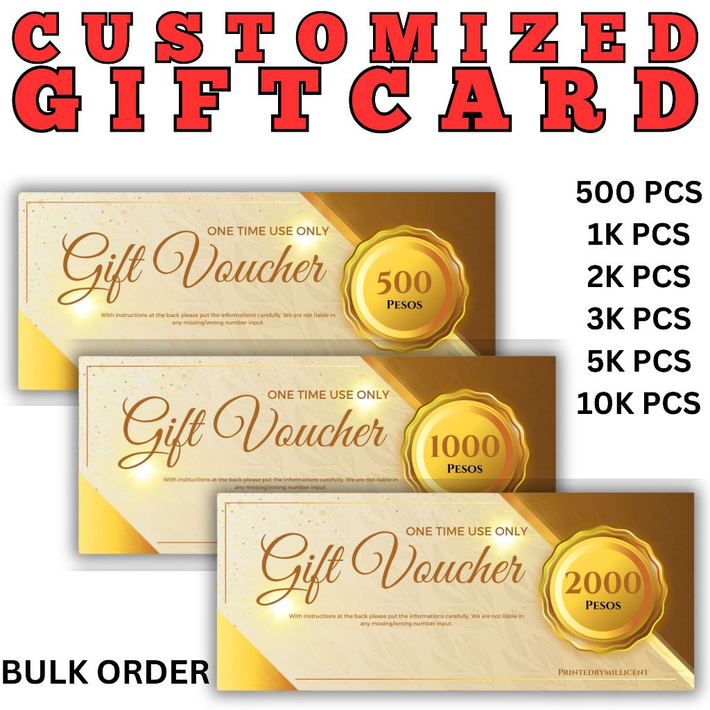 Customized Gift Card Printing - Personalized Vouchers Card Printing ...