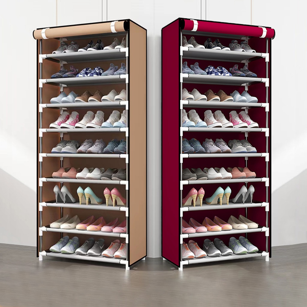 4/5/6/8 Layers Floor Shoe Rack Organizer Stainless Steel Home Use ...