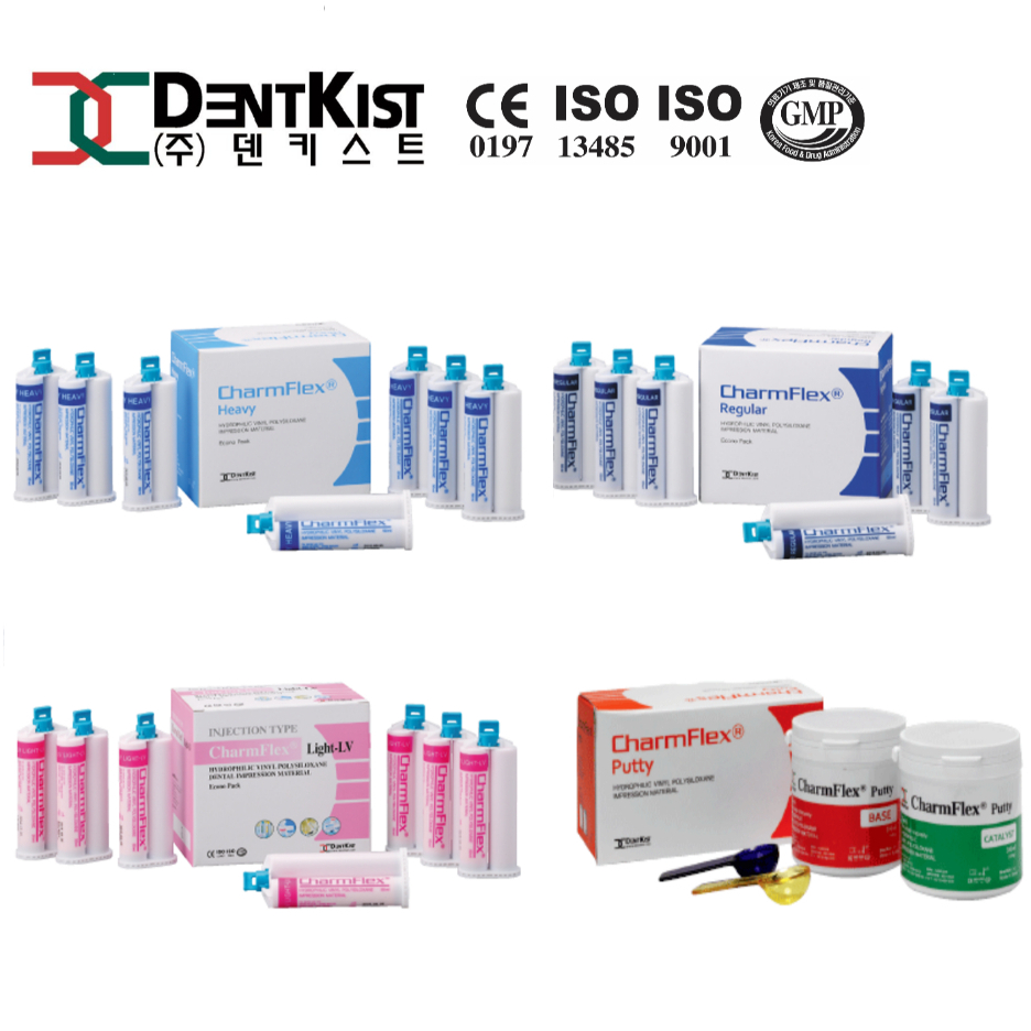 Charmflex Rubber Silicon Impression Materials from Dentkist Korea 50mlx2Cartridges Putty EXP ...