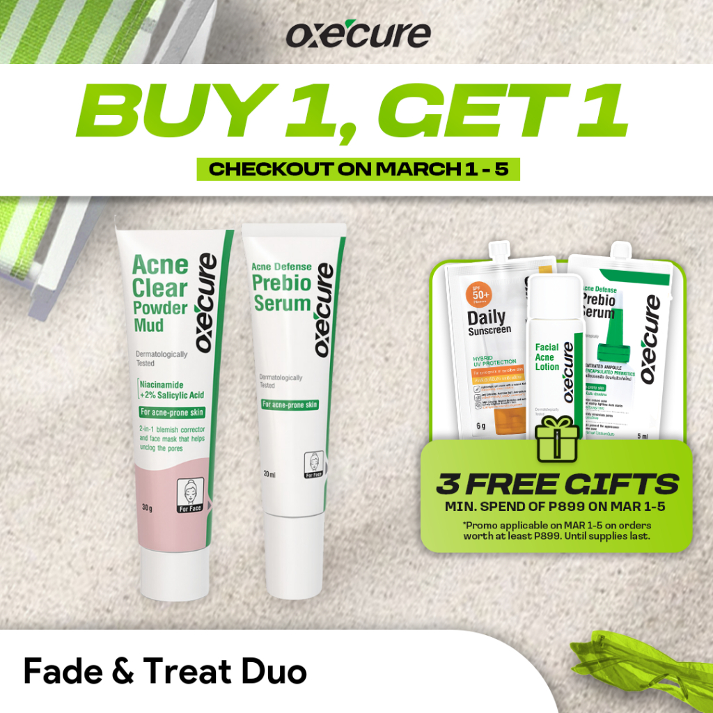 OXECURE Fade and Treat Duo (Acne Clear Powder Mud 30g + Acne Defense ...
