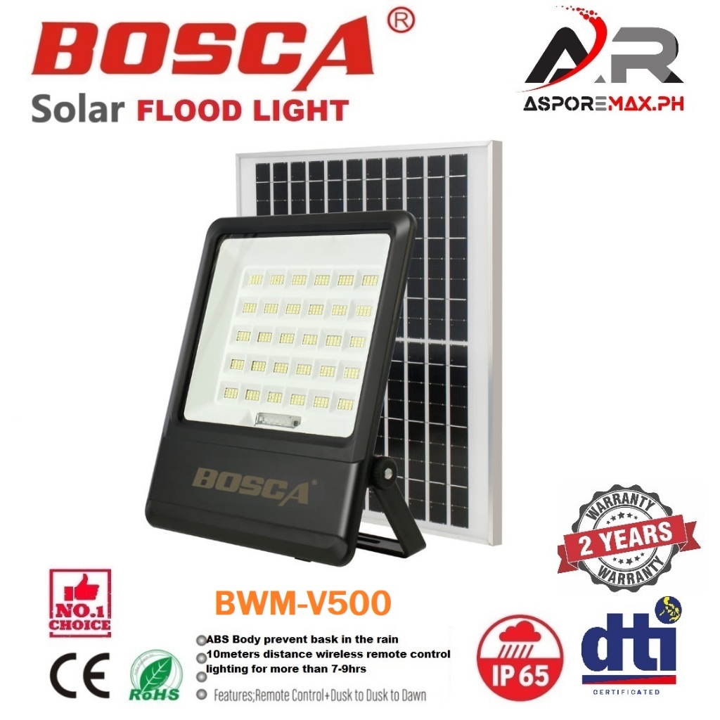 New BOSCA Solar Flood Light 100W 200W 300W 500W IP65 Outdoor Waterproof ...