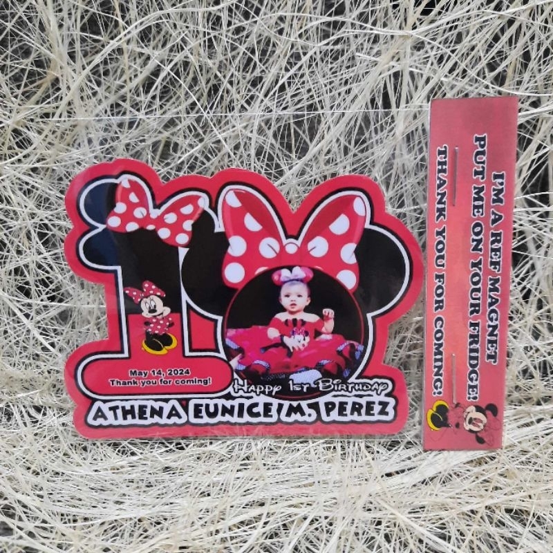Ref Magnet Minnie Mouse (ANY THEME - WE USE A HIGH QUALITY THICK MAGNET ...