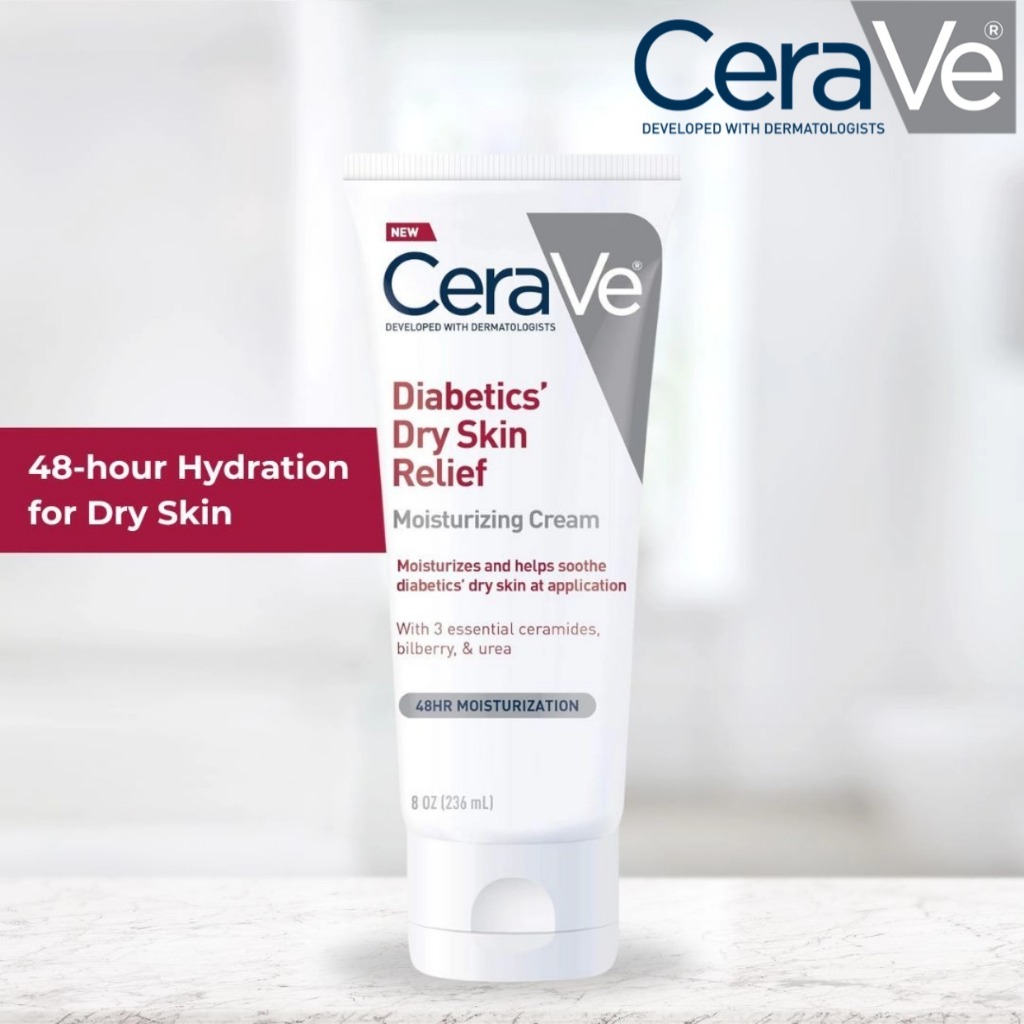 CeraVe Diabetics' Dry Skin Relief Moisturizing Cream Moisturizer And Ceramides Repair Skin ...