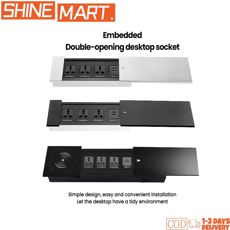 Embedded Desktop Socket Side Sliding Hidden Socket With Conference Table Socket | Shopee Malaysia