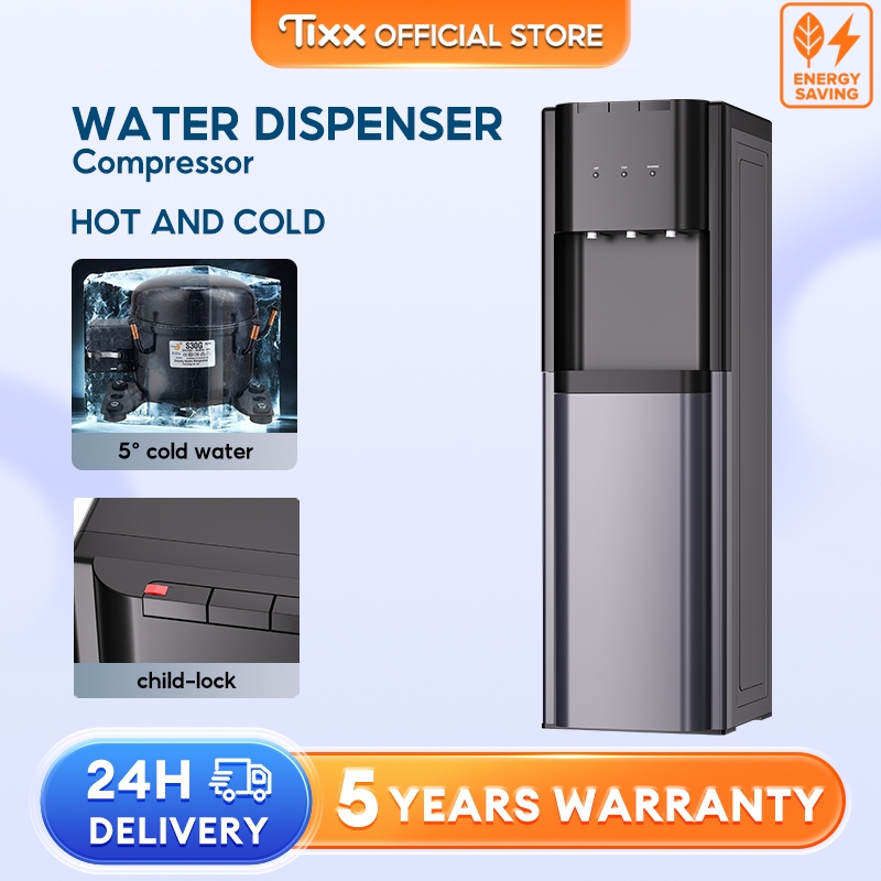 Tixx Water Dispenser Hot and Cold Bottom Load Freestanding Compressor ...