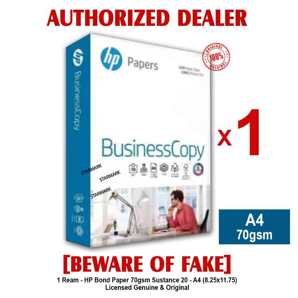 HP Bond Paper Papers A4 Size 8.25x11.75in 70gsm Sub. 20 Copy Paper - 1 ...