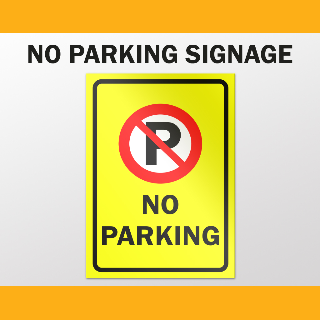 No Parking PET Plastic Yellow Color Signages Small Size, Similar to PVC ...