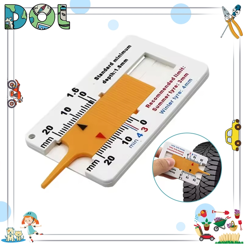 Tyre Depth Gauge 0-20mm Plastic Car Tire Tread Checker Vernier Caliper ...