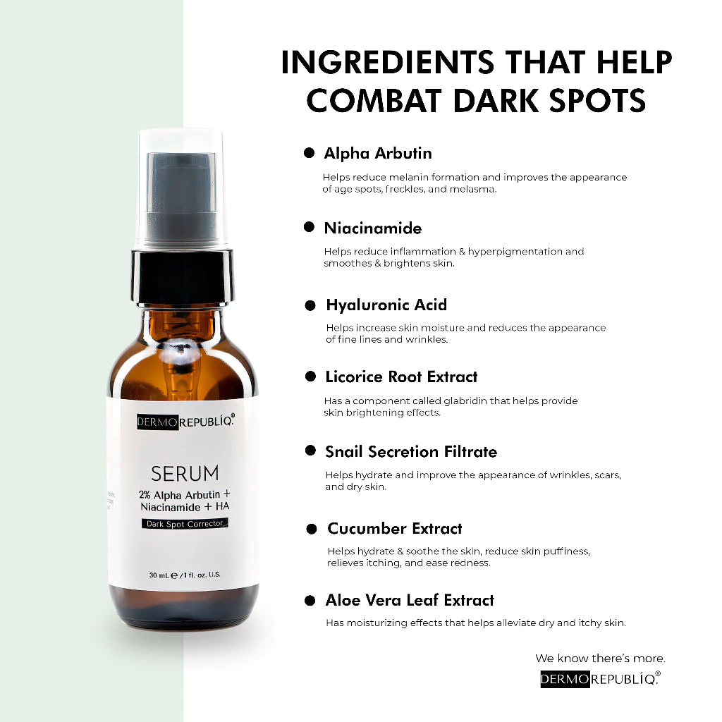 Dermorepubliq 2% Alpha Arbutin + Niacinamide + HA Dark Spot Corrector ...