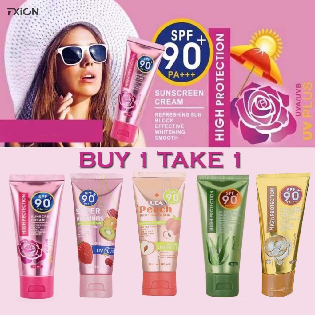 SPF90+++ Sunscreen Cream High Protection UV PLUS 60ml Skincare Facial | Shopee Malaysia
