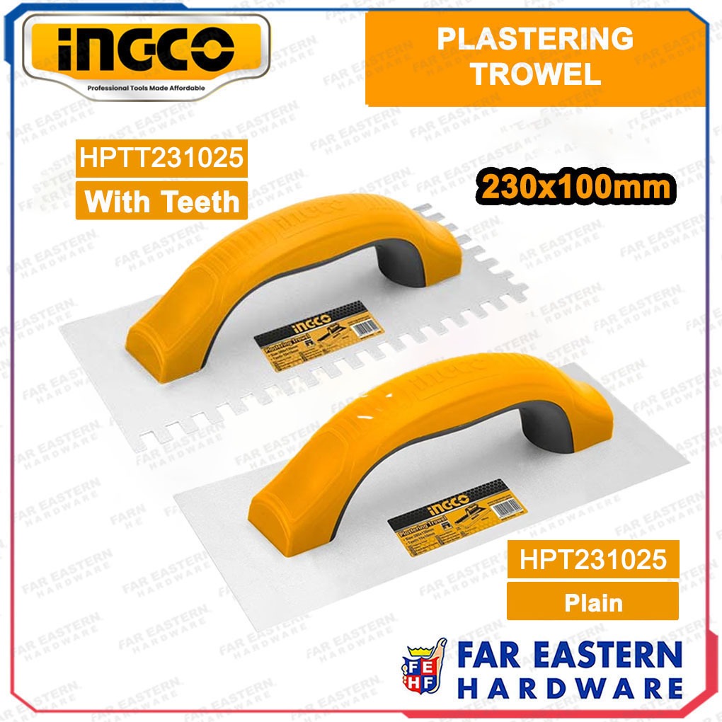 INGCO Plastering Cement Trowel Plain | w/ Teeth INHT | Shopee Malaysia