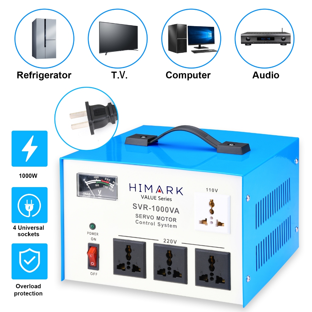 Himark AVR Automatic Voltage Regulator 1000watts SVR-1000VA Servo Type ...