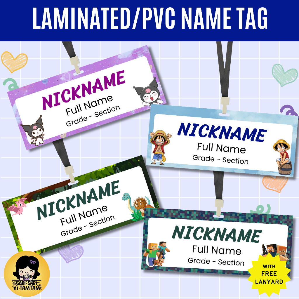 Personalized Laminated / PVC Name Tag | Back to School | Shopee Malaysia