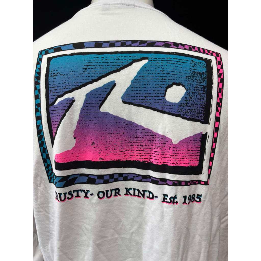 Rusty White Our Kind Est 1980 Long Sleeve Long-sleeves Crew Print Tee ...