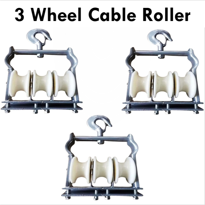 3 Wheel Cable Roller Aerial Cable Pulley Nights 3 Sheaves Nylon ...