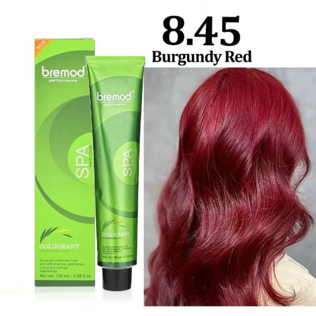 Bremod Hair Color 8.45 Burgundy 100mL ( Not Set ) Bleach First | Shopee ...
