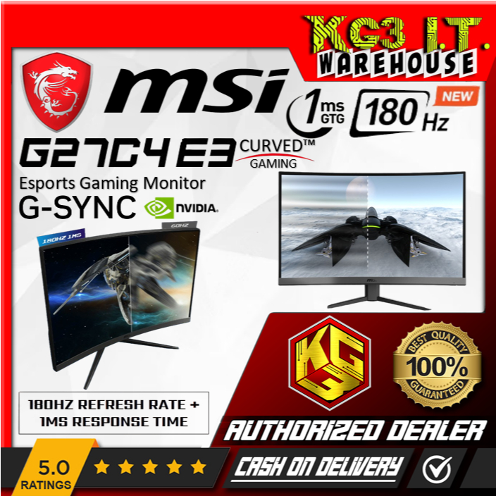 MSI OPTIX G27C4 E3 27" Curved VA 180Hz 1920x1080 Adaptive Montior ...