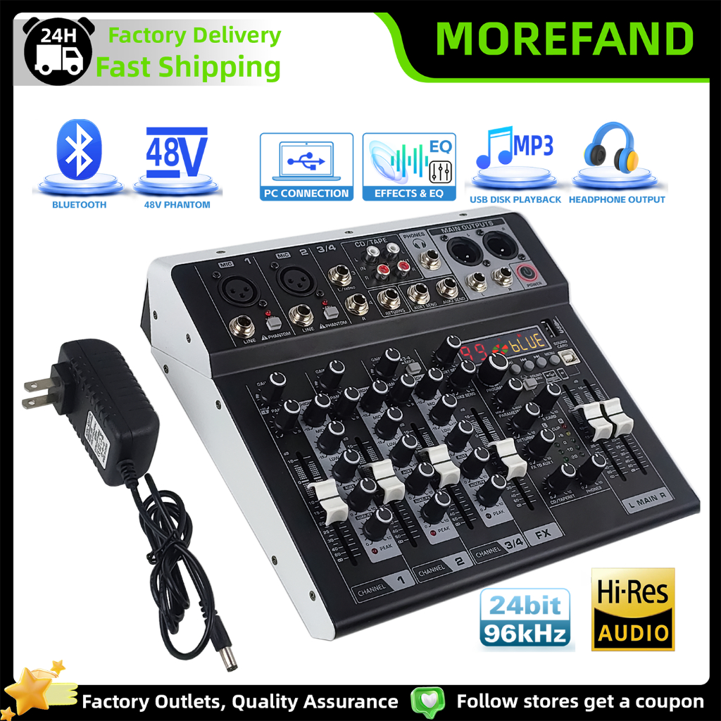 Professional Audio Mixer 4/6/8 channel mixer EQ effect 99DSP for stage ...