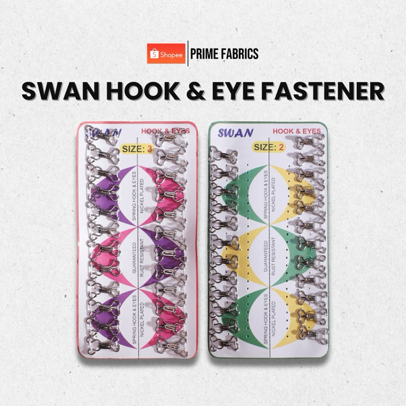 Swan Hook & Eye Fastener (2 Dozen Per Pad) | Shopee Malaysia