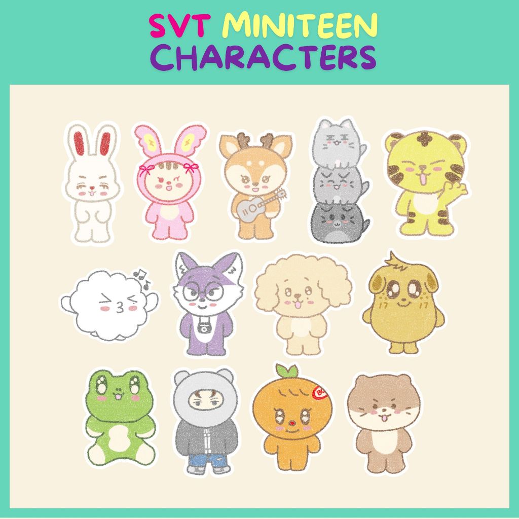 [ Spill The Feels ] Kpop SEVENTEEN MINITEEN Characters Vinyl Sticker ...