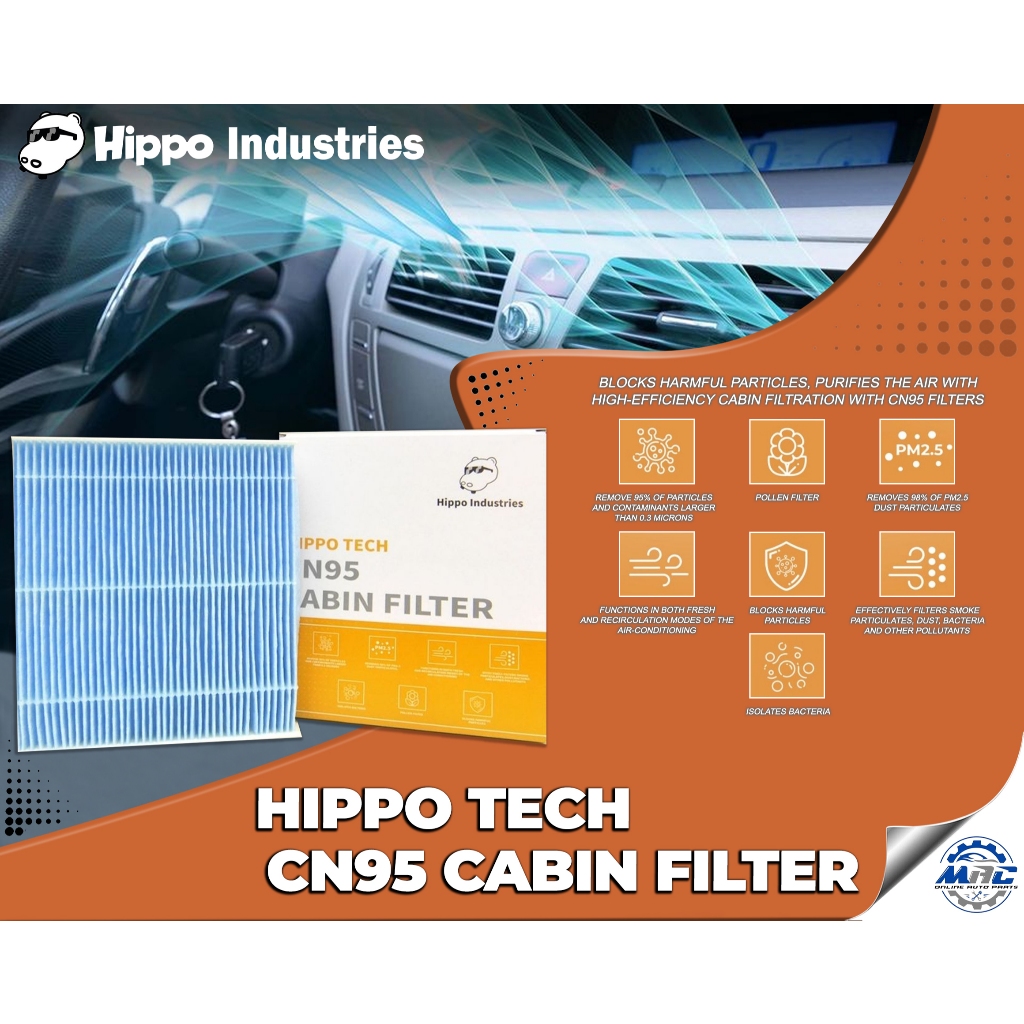 HIPPO TECH CN95 CABIN FILTER FOR TOYOTA HILUX HIACE FORTUNER FORD RANGER MITSUBISHI MONTERO ...