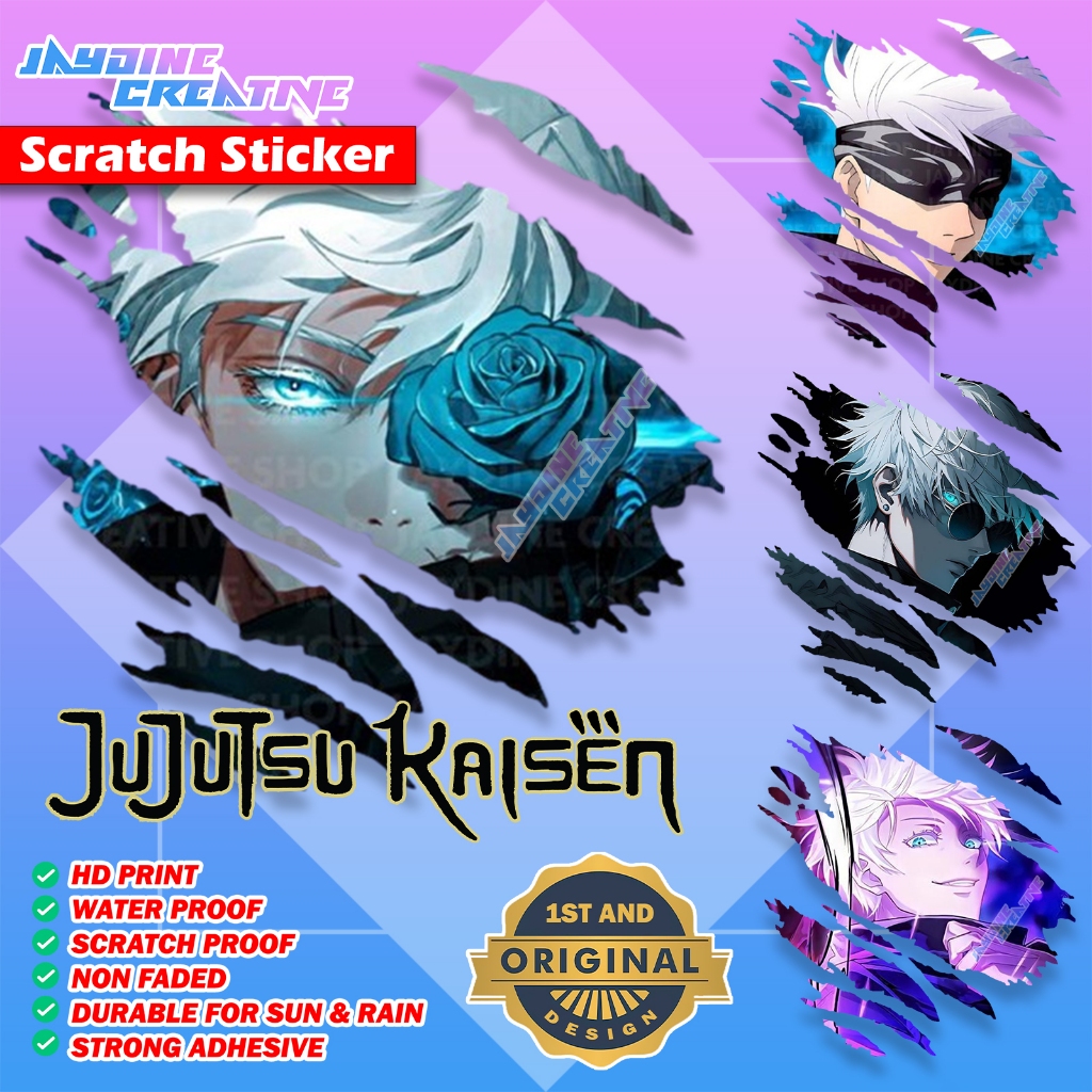 Jujutsu Kaisen Satoru Gojo Scratch Design Sticker, Indoor Outdoor Vinyl ...